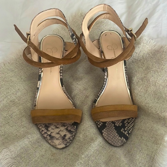 Jessica Simpson | Shoes | Jessica Simpson Suede And Python Open Toe ...